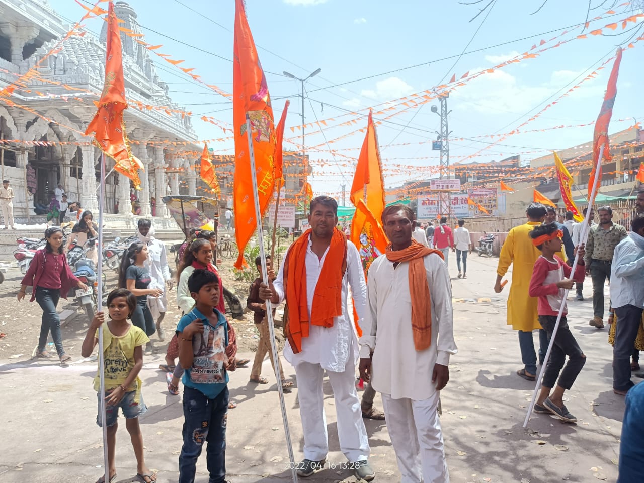 Flag banners and saffron flags were put up everywhere, Kavi Sammelan ...