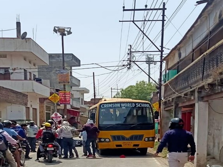 School bus collides with scooty in Varanasi amid traffic police's ...