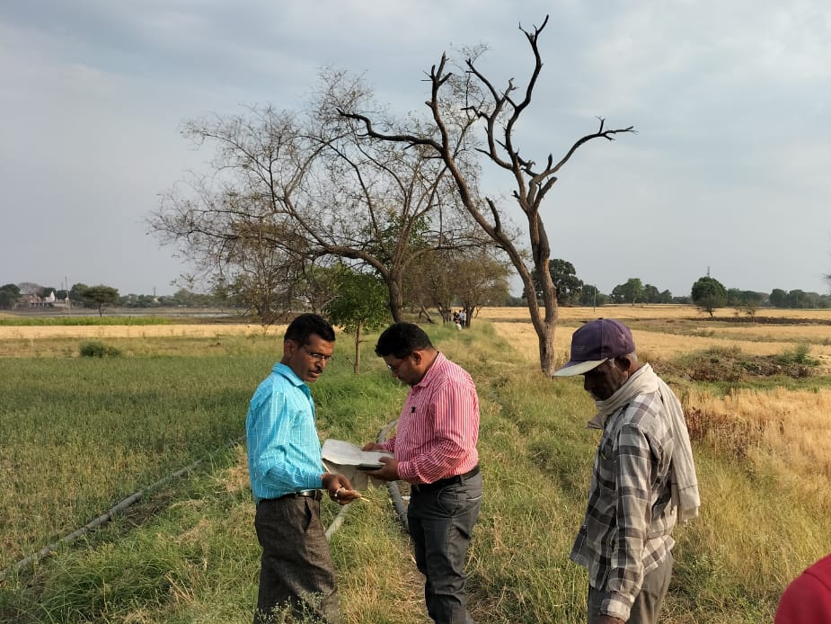 Marking with lime line wherever the occupation is seen during the ...
