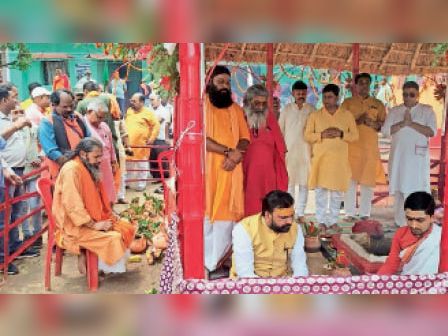 Statue installation work completed with Vedic chanting in newly built ...