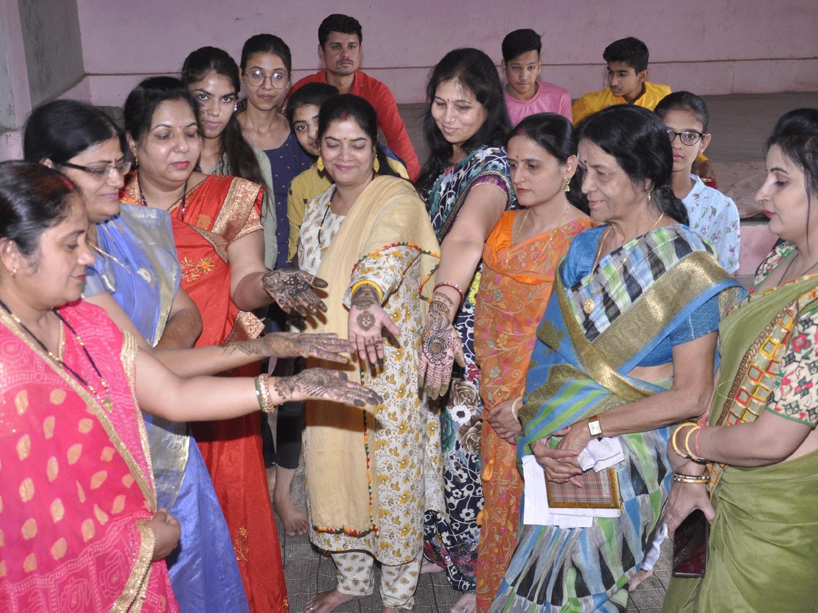 Women and girls painted henna and children painted legends | परशुराम ...