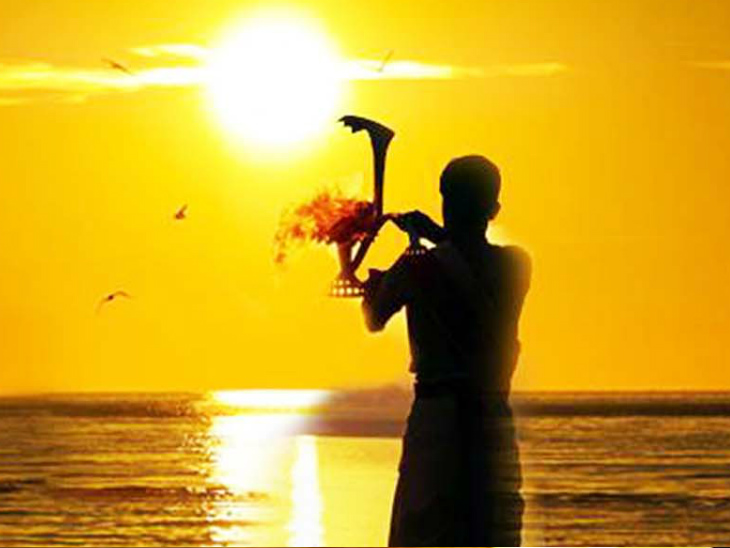 The tradition of sun worship in the month of Ashadh is to offer Arghya ...