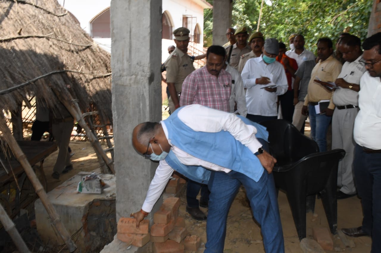 Seeing the substandard construction material and work against the ...