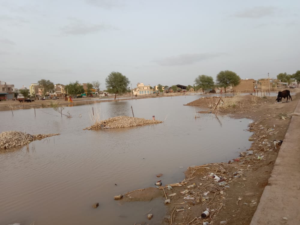 अनूपगढ़, घड़साना और रावला रूक-रूककर हुई बारिश, सड़कों पर भरा पानी ...