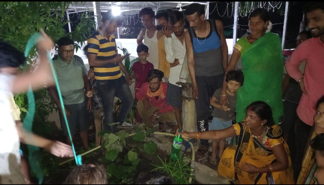 After the hot water came out in a 300-year-old well in Singodi, people ...