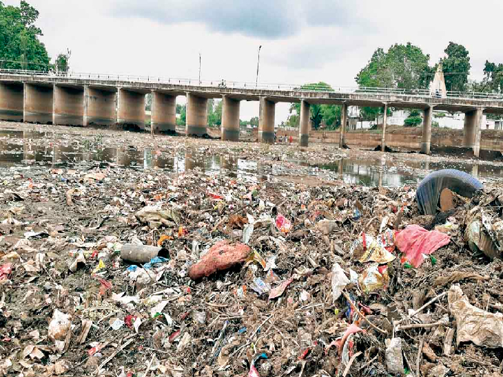 It is the plastic waste that is directly reaching the narrow river ...
