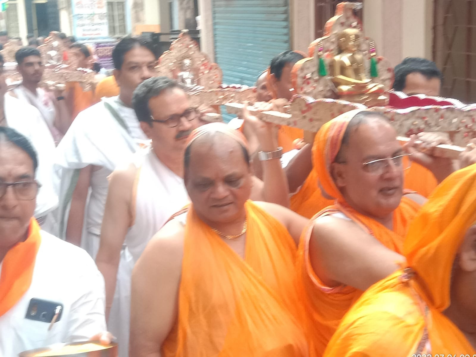 Jinendra Dev was enthroned in a palanquin, Siddhachakra Mandal Vidhan ...