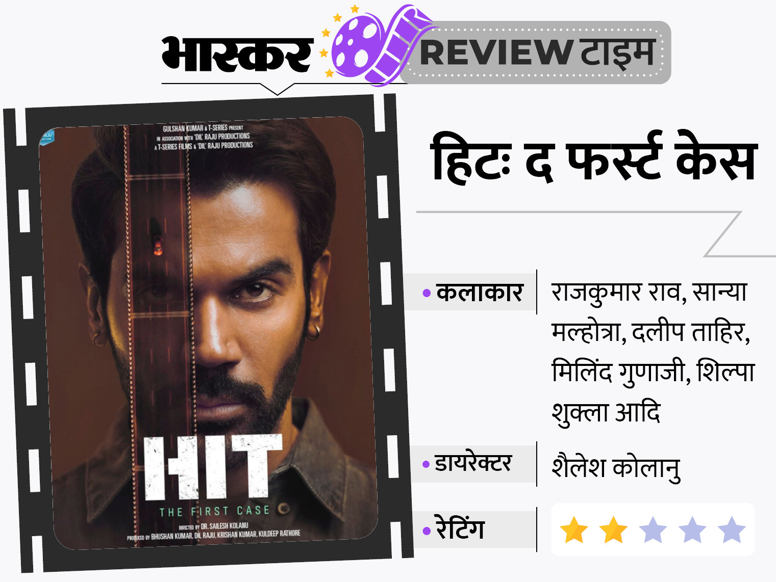 Movie Review; Rajkumar Rao Sanya Malhotra Hit : the first case | मूवी ...