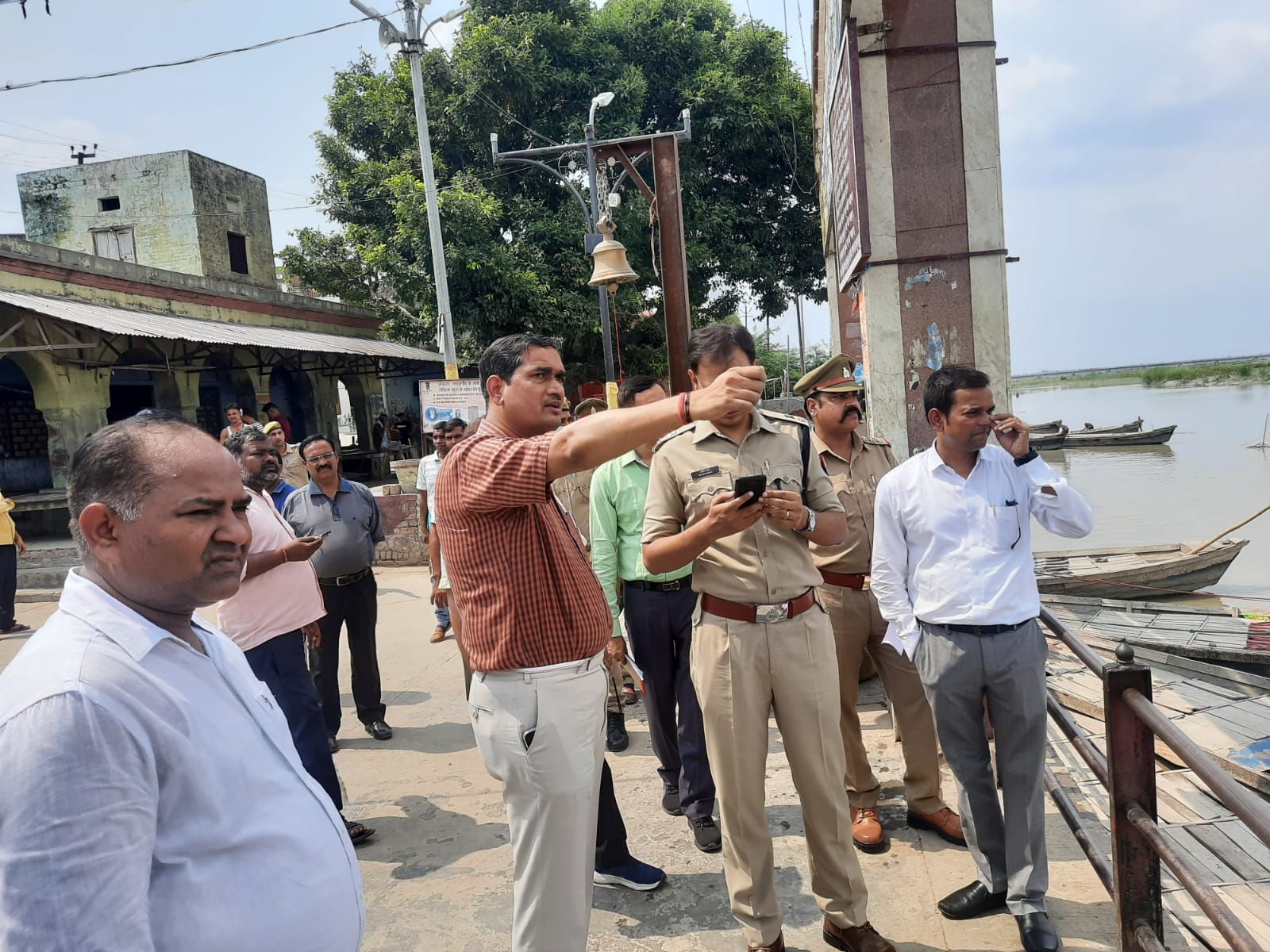 Arrangements seen in Ganga Ghats of Anupshahr, T-shirts distributed to ...
