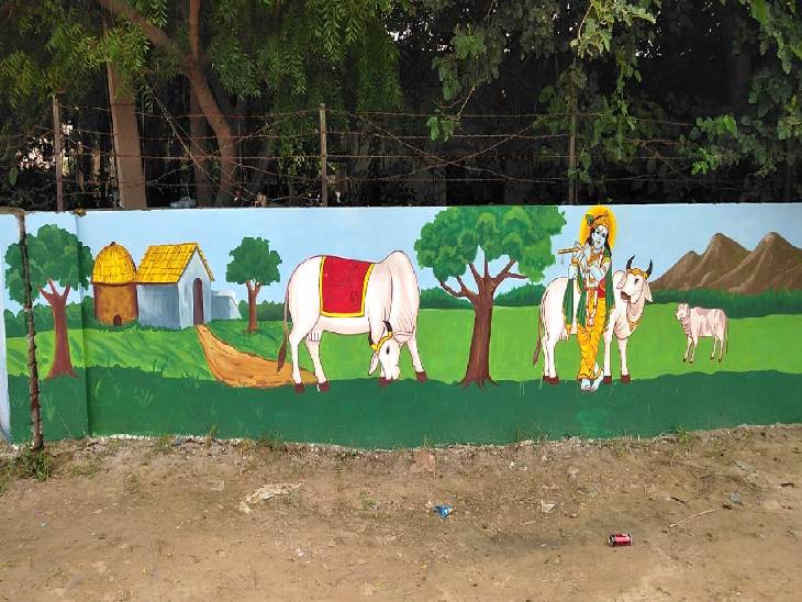 Greater Noida Authority engaged in decorating Gaushala ,Painting of ...