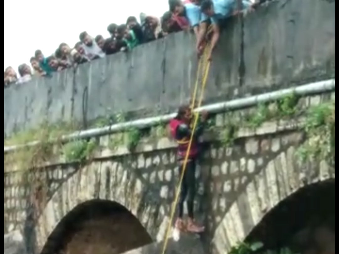 SDRF pulled up from the bridge with the help of a rope, saved life ...
