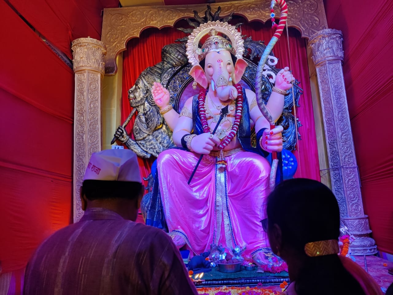 Hundreds of devotees are reaching the pandals daily, taking blessings ...