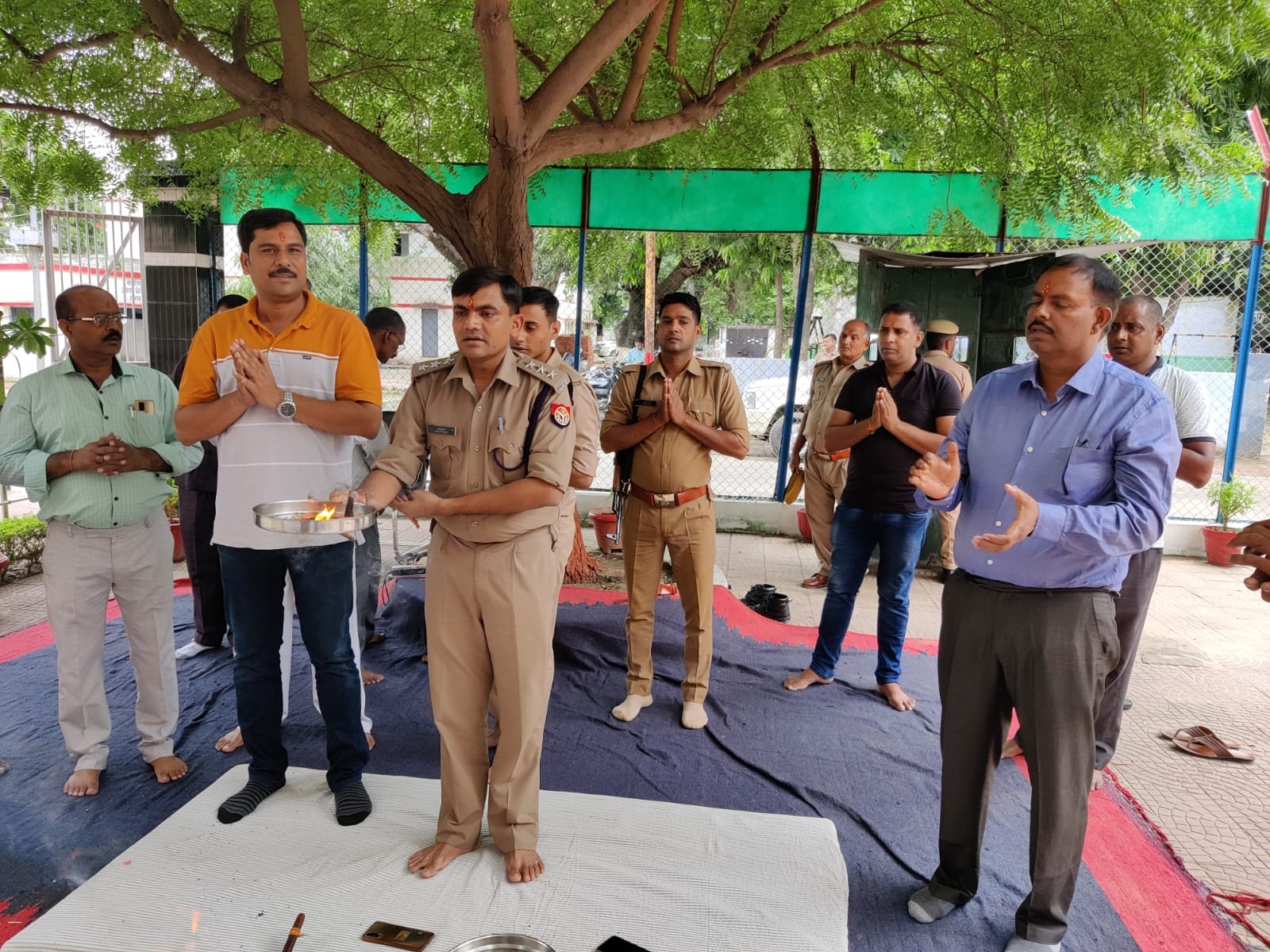 Worship done in factories by performing Havan, Aarti performed in the ...