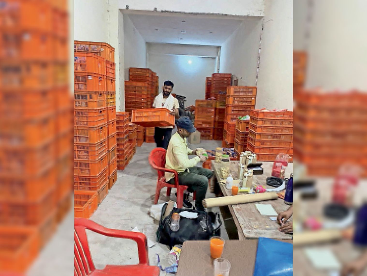 The team raided the agency and caught a huge amount of spoiled goods ...