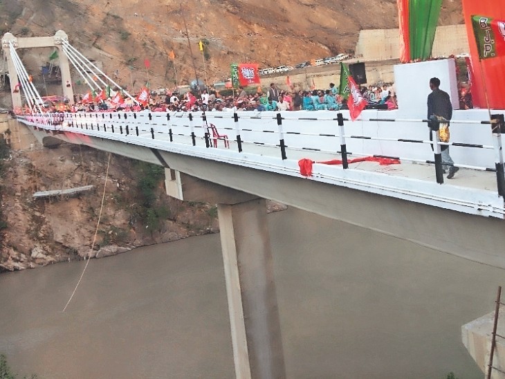 Cable stead bridge made of modern technology near Hanogi Mata temple ...