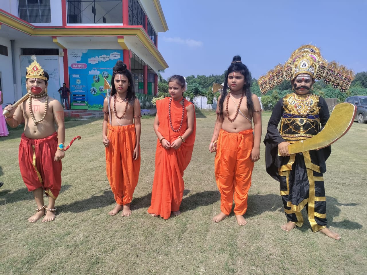 Dussehra celebrated with Ravan Dahan in Rising Child School | रायबरेली ...