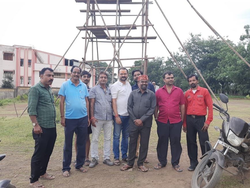 51 feet high effigy is being built, lighting system is being measured ...