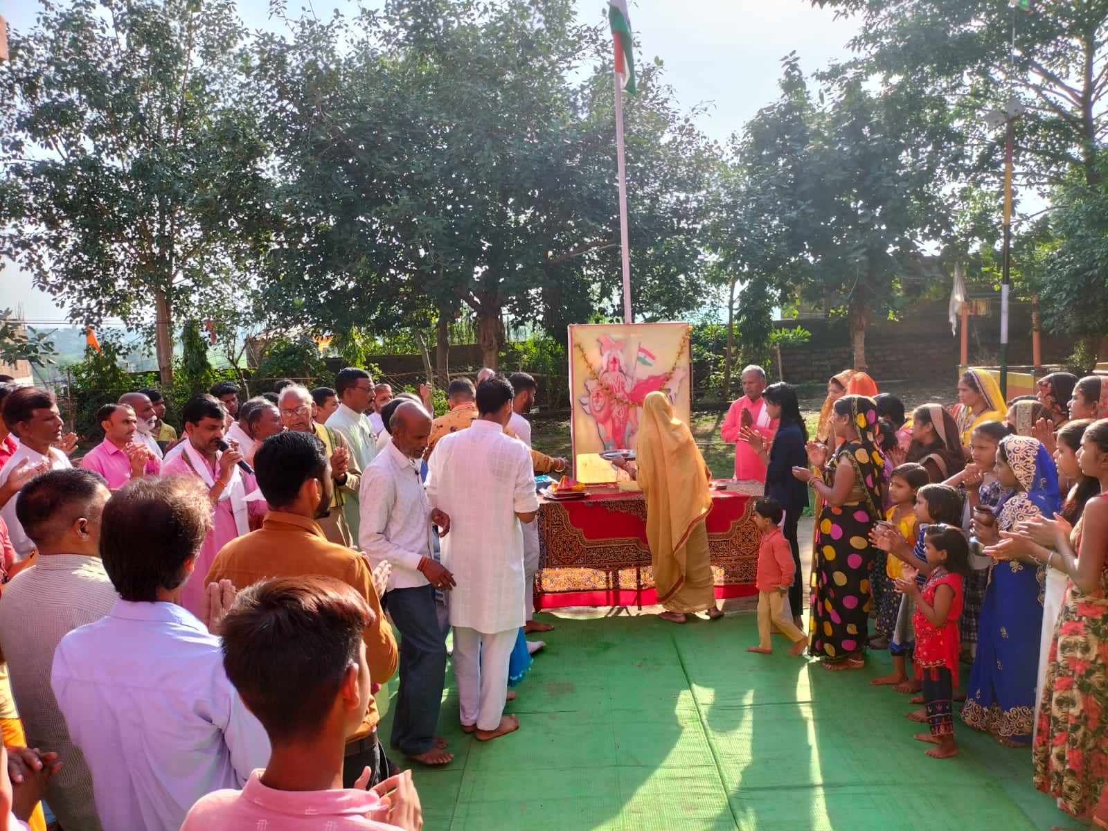 By hoisting the tricolor in Khedapati Mata temple, we start the day ...