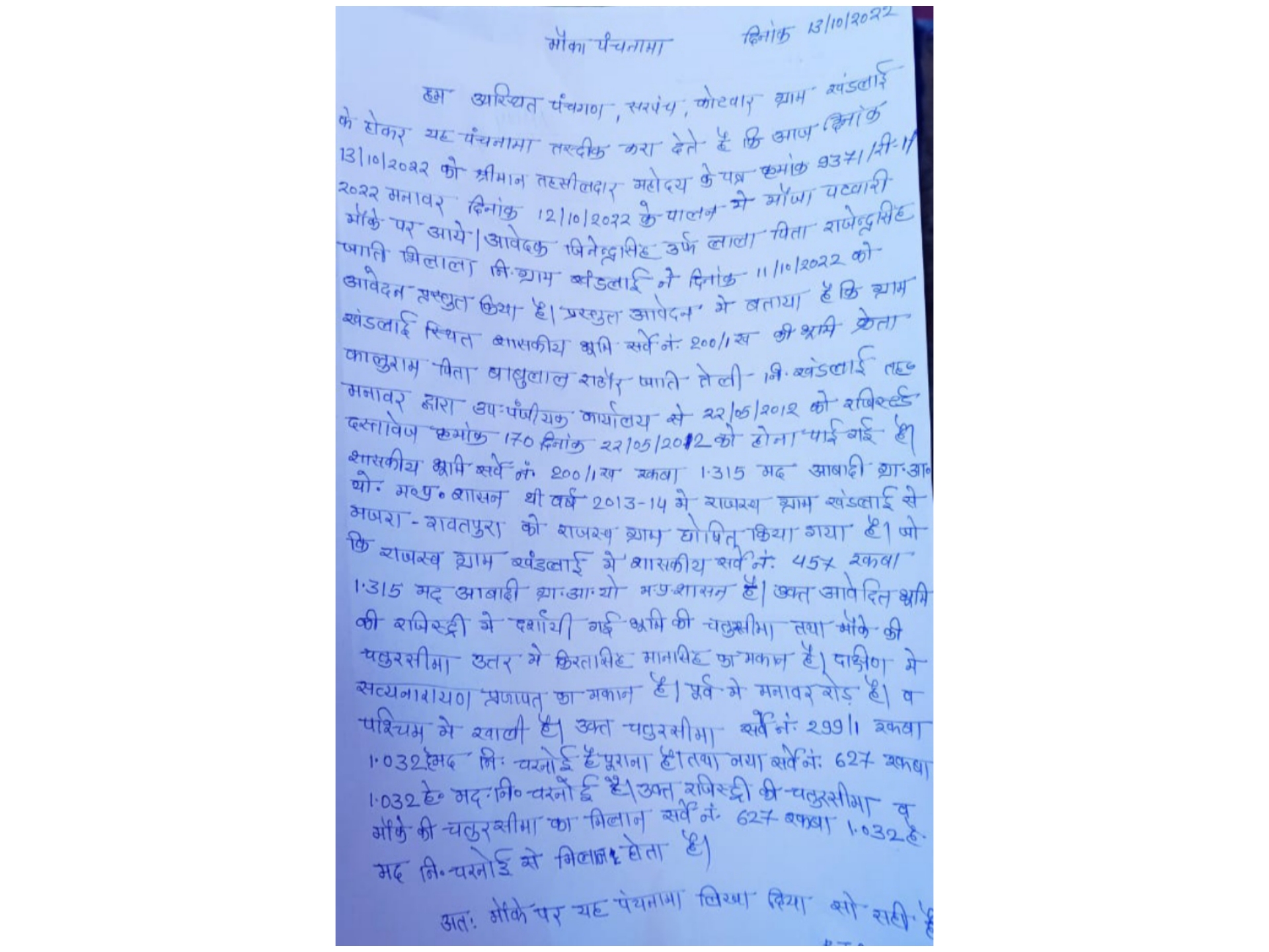 Patwari made Panchnama in case of encroachment on government land of ...