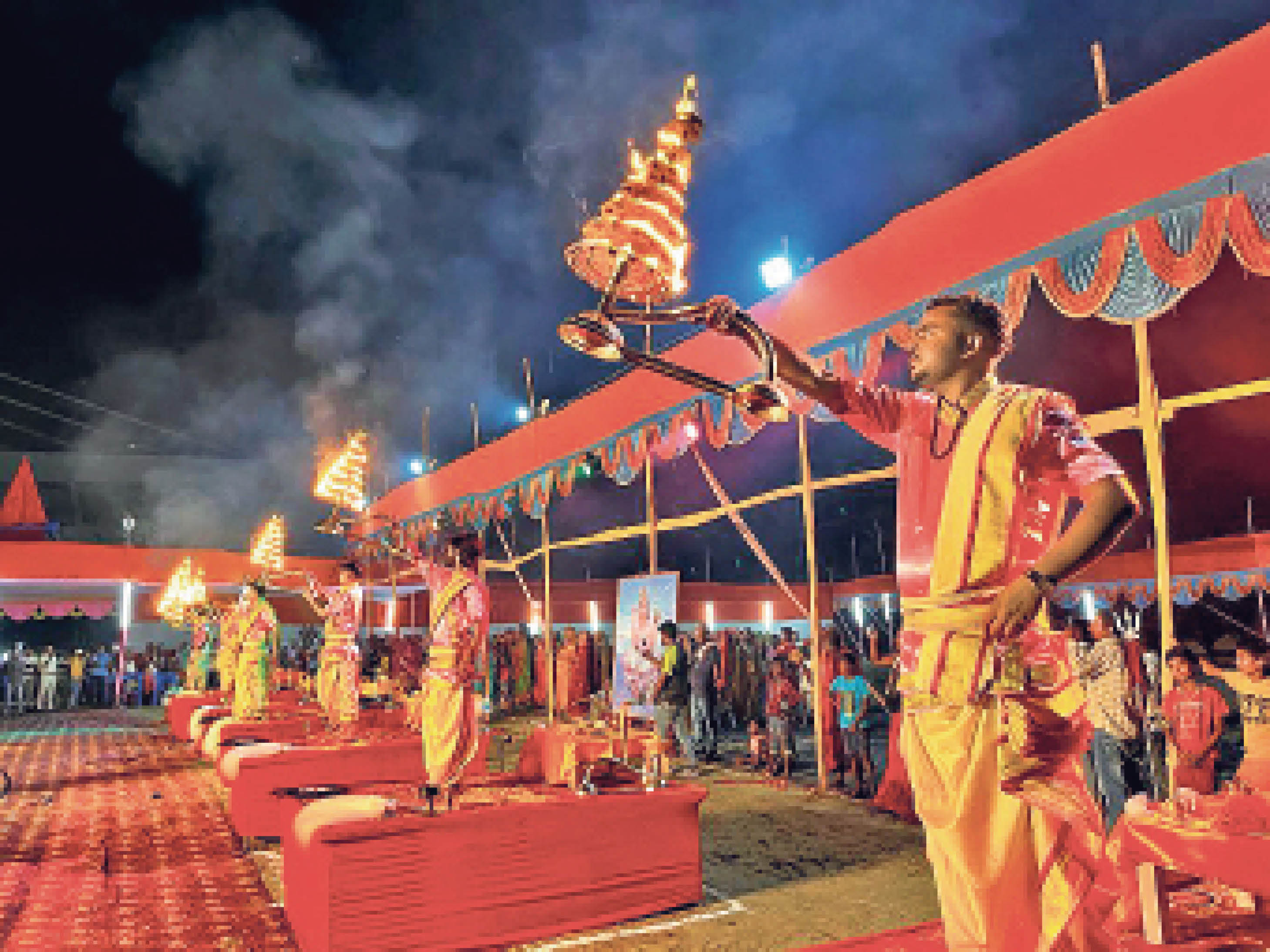 One month long Ganga Maha Aarti started in Simaria Dham | गंगा महाआरती ...