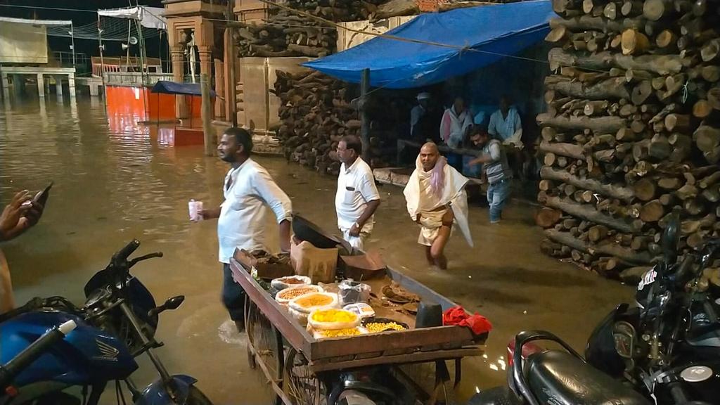 The water level of the Ganga in Varanasi is 2.5 meters below the ...