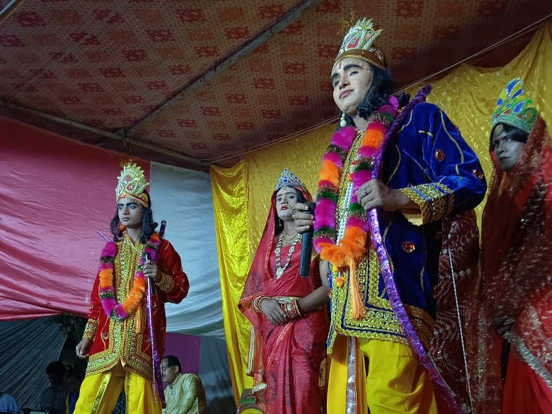 Ramlila being staged in Rupinpur, Jaisinghpur Kaikeyi-Manthara ...