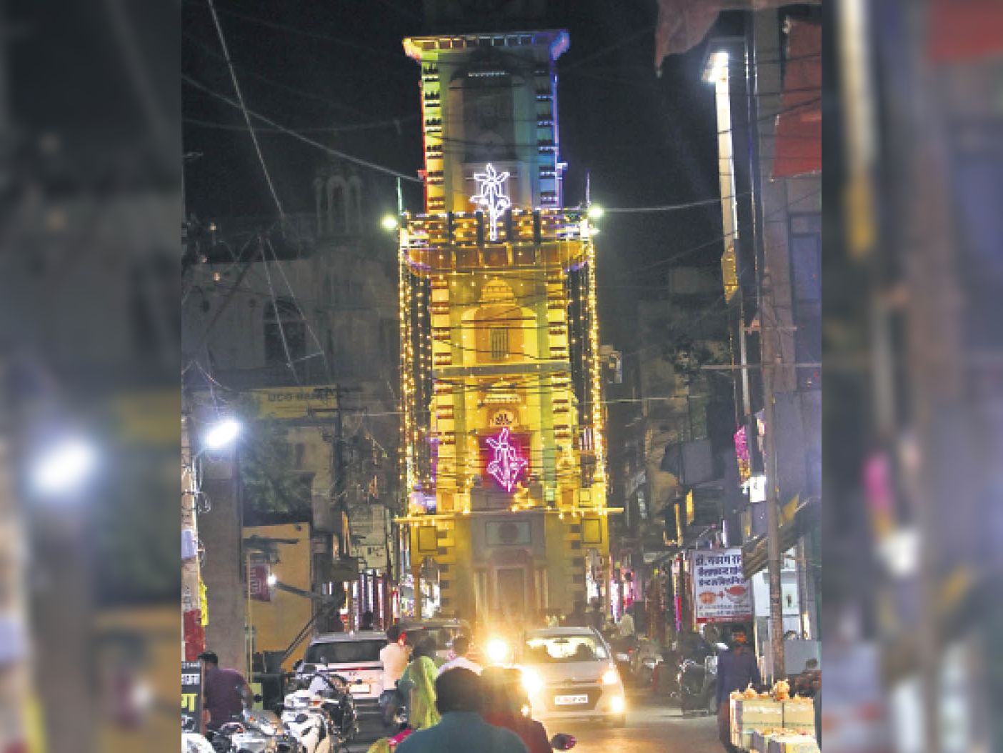 lit bell tower | त्योहारी रौनक: रोशनी से जगमग हुआ घंटाघर - Sikar News ...