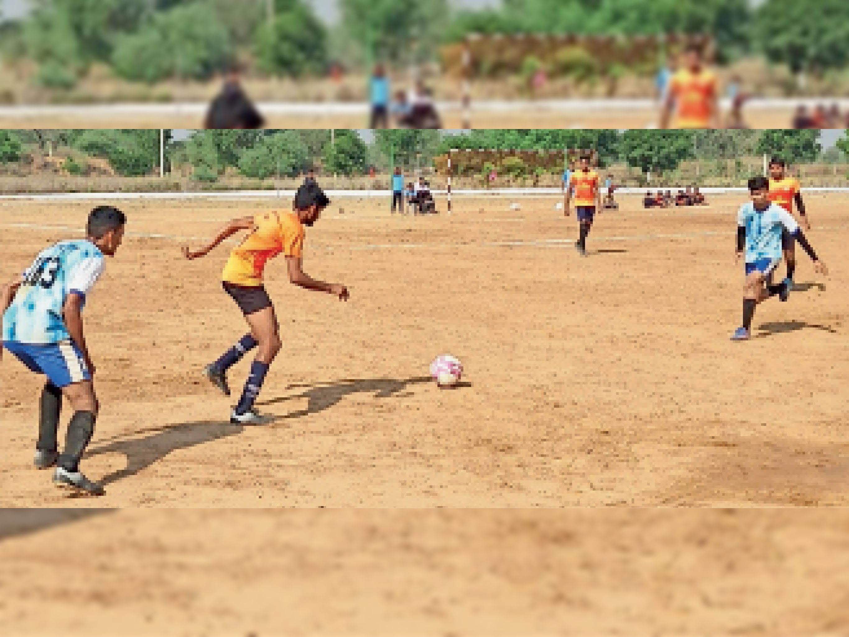 District level rural football competition going on at Kolida Sports ...