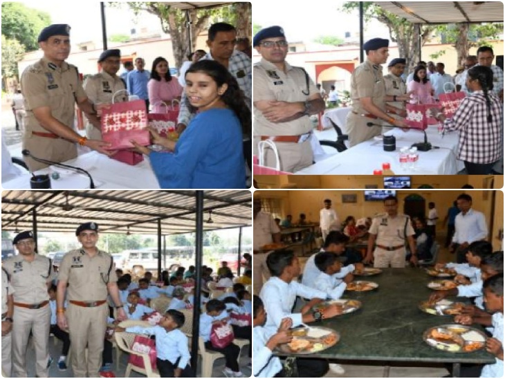 Program kept in reserve police line, policemen distributed gifts with ...