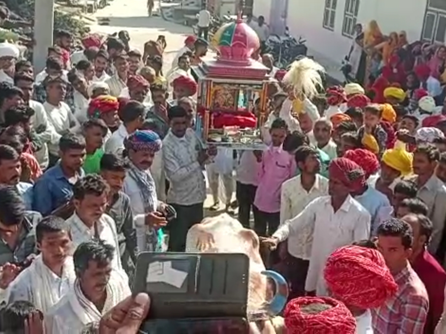 Cow circumambulated the temple temple of Gopal ji, people wished for ...