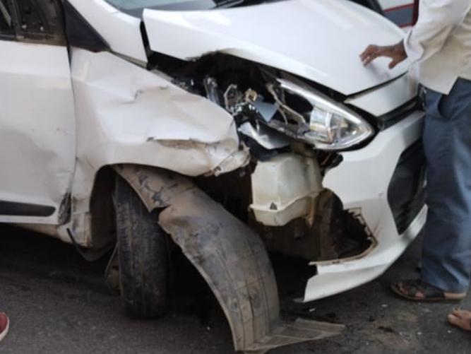 Swift car driver hit bullet riders, both vehicles were badly damaged in ...