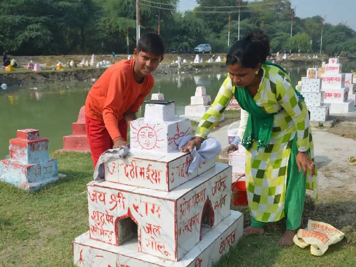 Chhath Ghat is decorated, friends are preparing artificial ghat ...