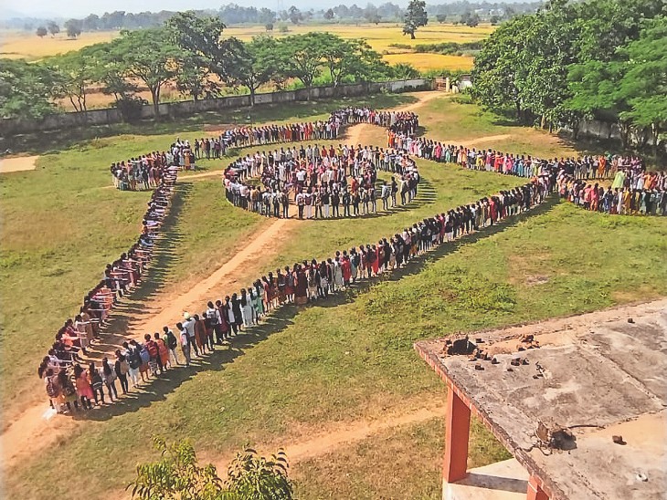 450 students made a map of India from human chain | राष्ट्रीय एकता दिवस ...
