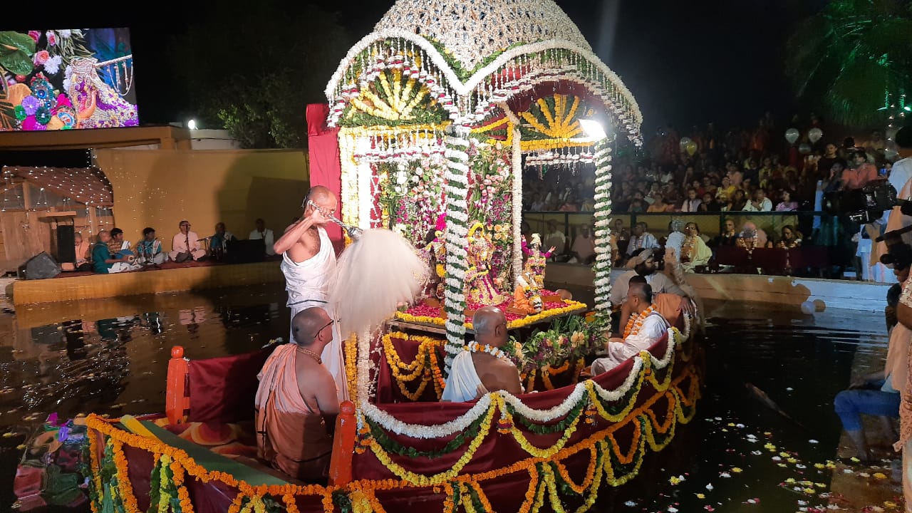 Lord seated in the boat form in the Chandrodaya temple of Mathura ...