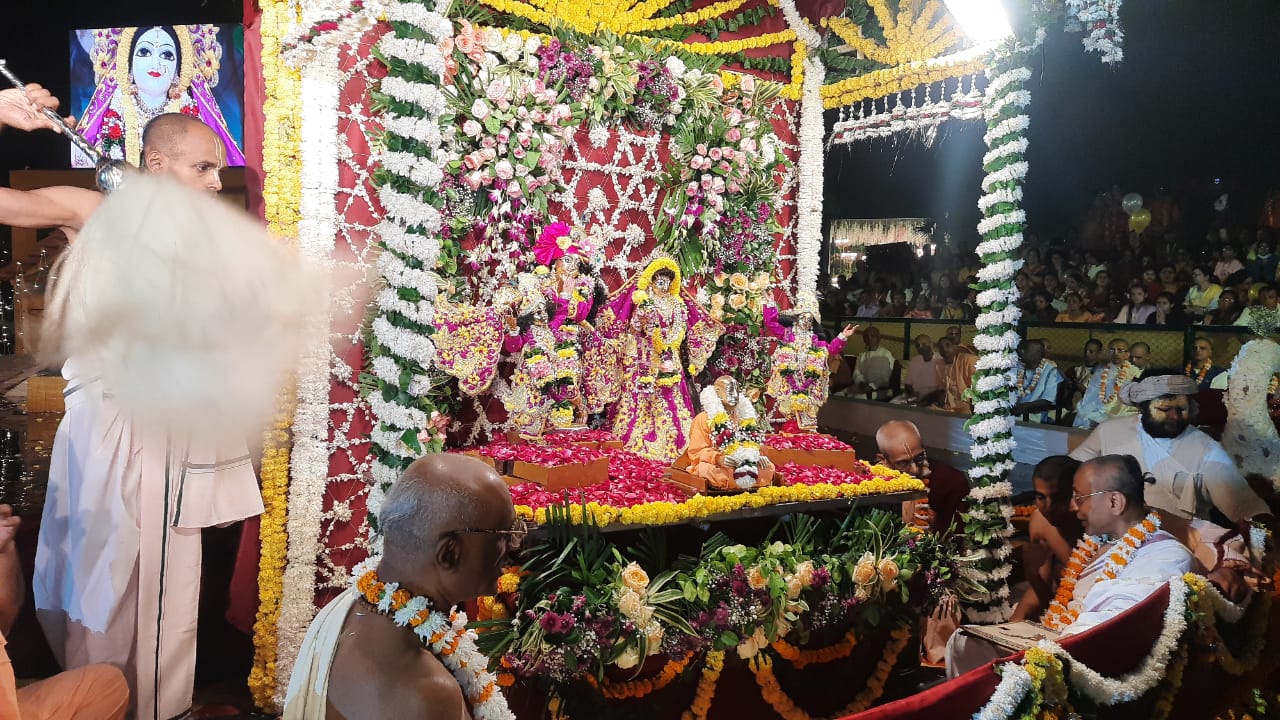 Lord seated in the boat form in the Chandrodaya temple of Mathura ...