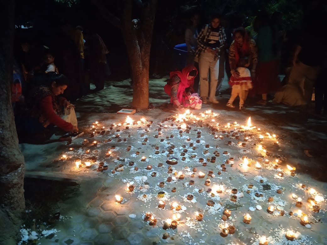 Worship at the ancient Shiva temple Ranital of Nahan; On the occasion ...