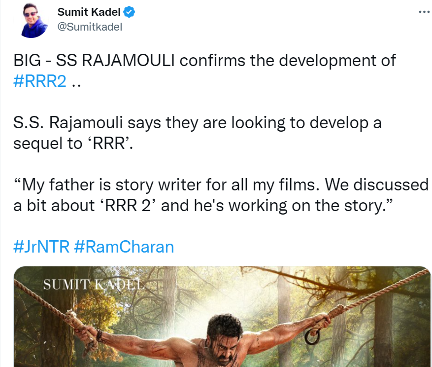 SS Rajamouli confirmed the sequel of Banega RRR, said- work is starting ...
