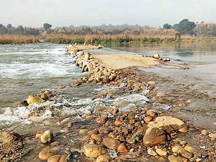 Temporary bridge built on Satluj river in Burari due to strong flow of ...