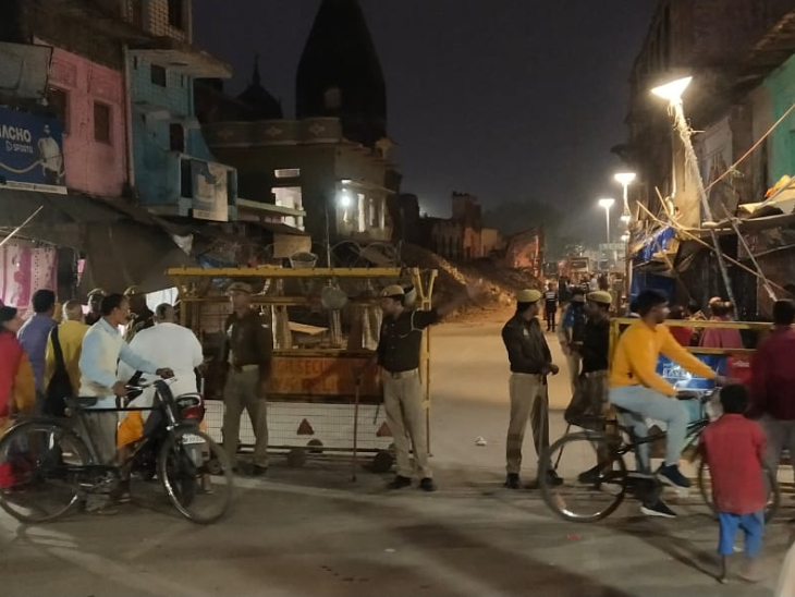 The main road has been closed for the safety of devotees and passers ...