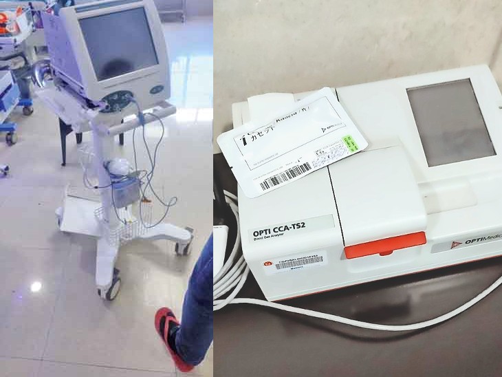 No flow sensor ... Ventilator made showpiece, ABG machine defective for ...