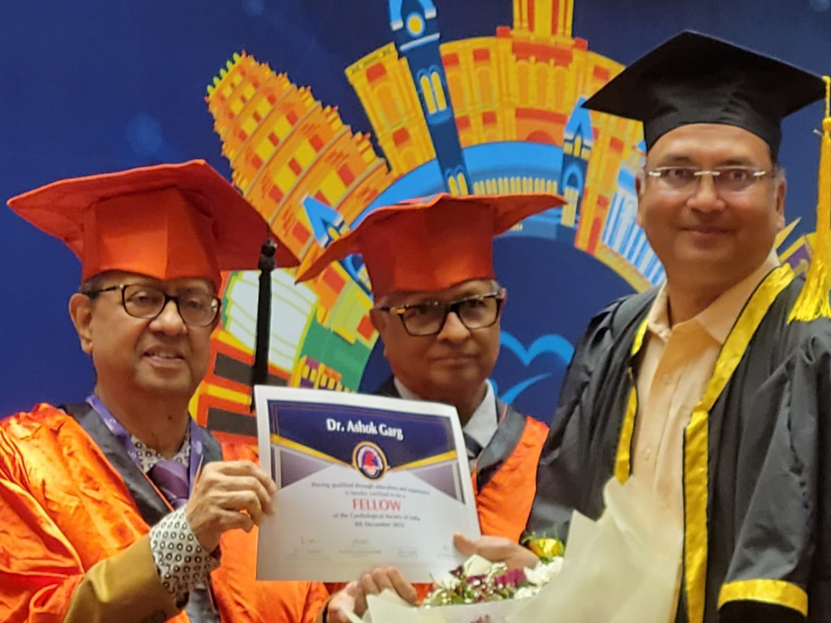 Achievement: Dr. Ashok Garg of Nangal awarded Cardiology Fellowship in ...