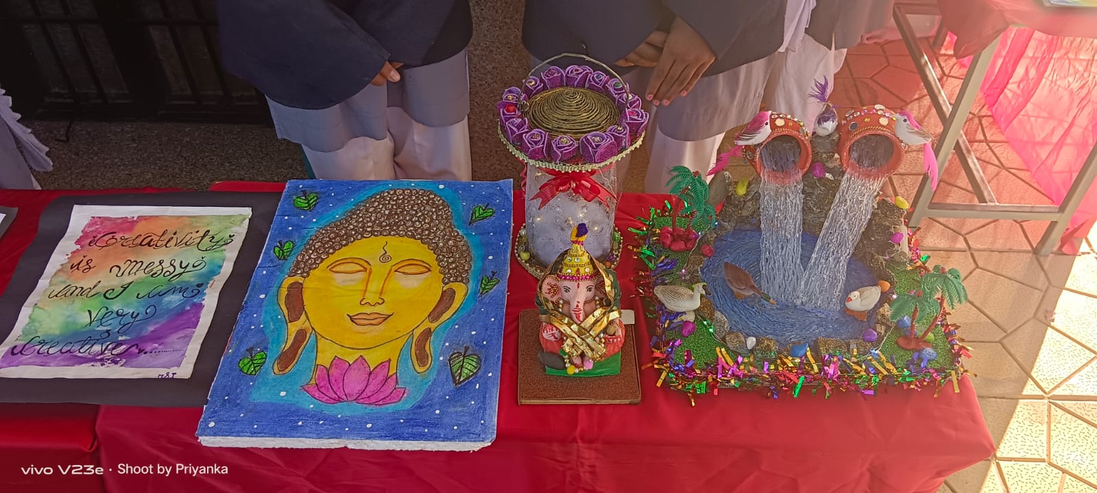 Artifacts made from junk, message given to recycle waste, appeal to ...