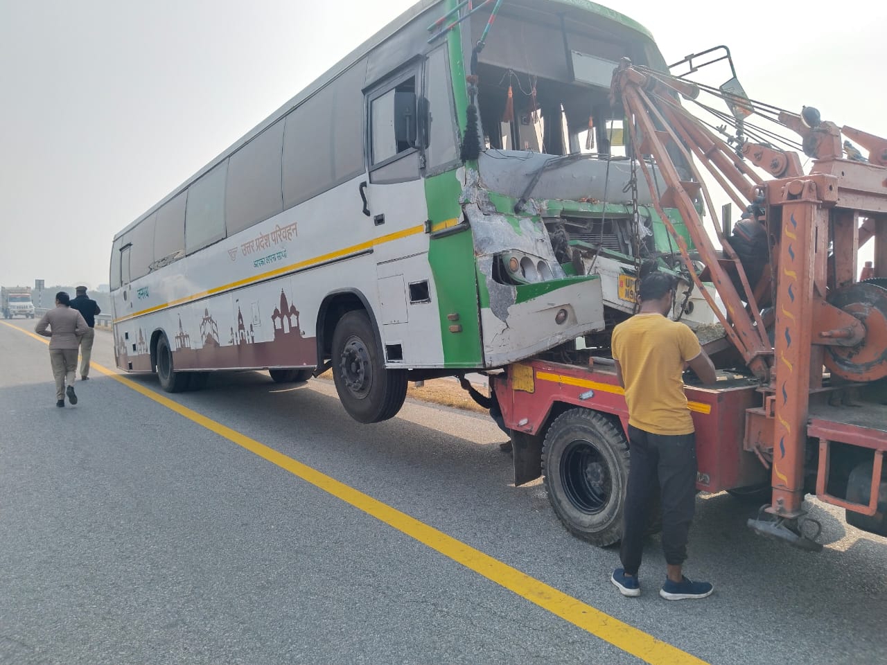 Janrath bus rammed into moving truck from behind, accident happened due ...