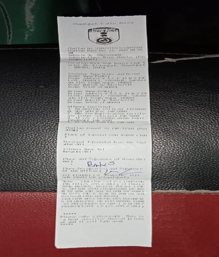 TRAFFIC, POLICE, CHALLAN, DOCUMENTS, CHANDIGARH, IMPOUND, PERMIT ...
