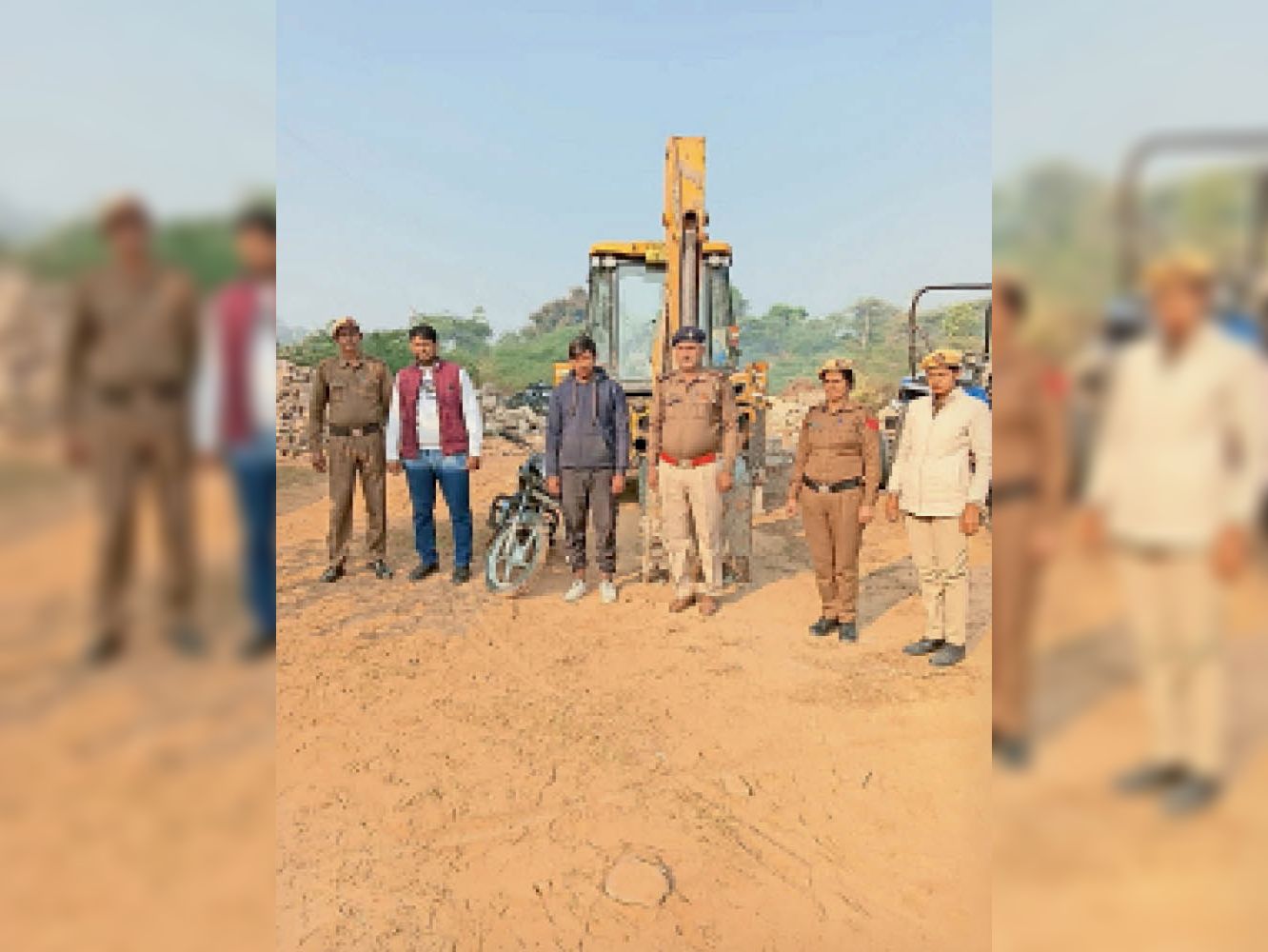 2 people including sarpanch arrested for rescuing JCB by misbehaving ...