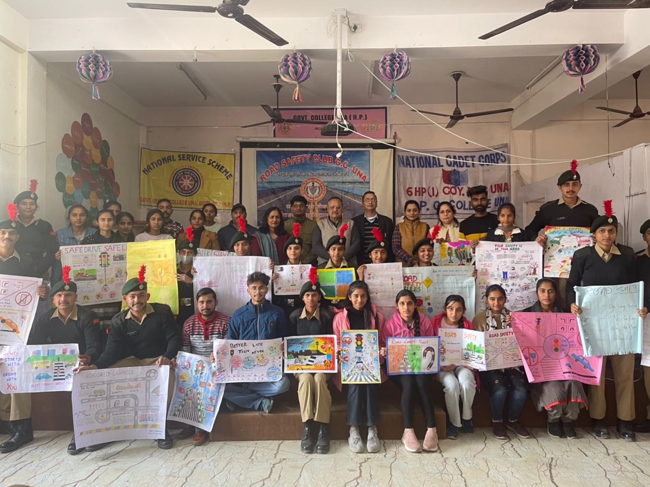 Una : Una PG College, Road safety, Poster Competition, Satdev Bhardwaj ...