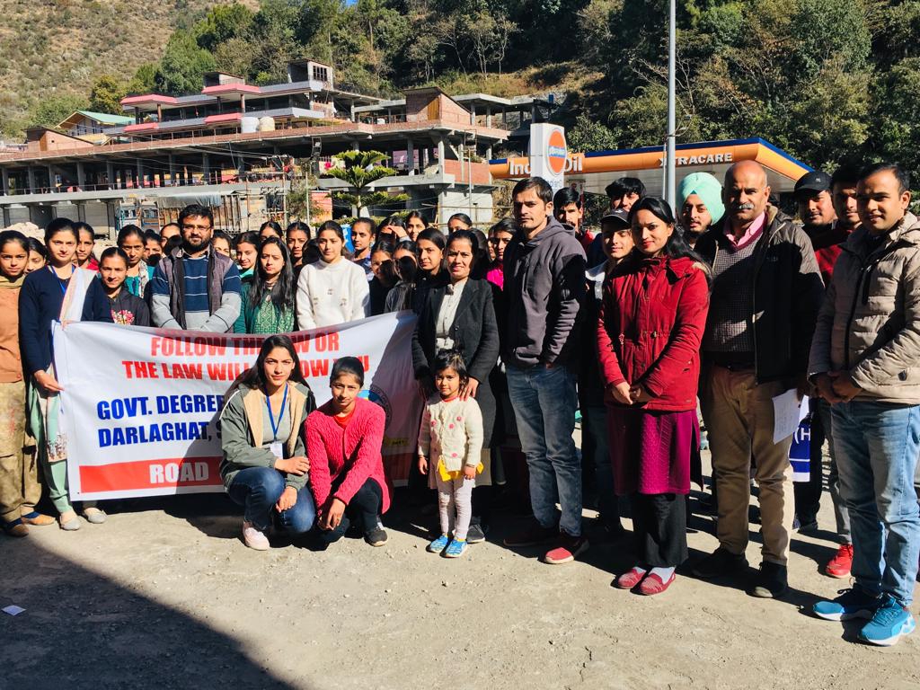 Solan : Road safety week campaign, Darlaghat college, Dr. Udit Shukla ...