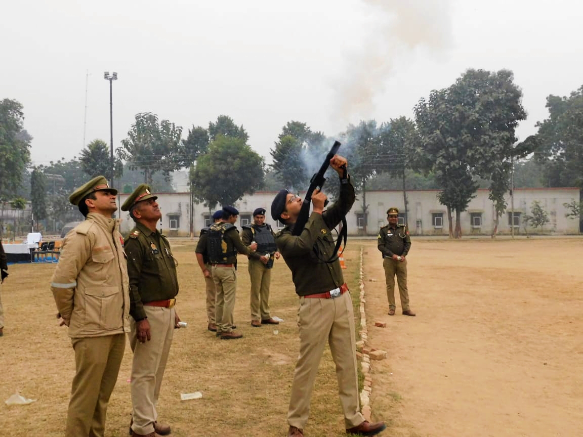 SSP and station in-charge practiced with anti riot equipment in reserve ...