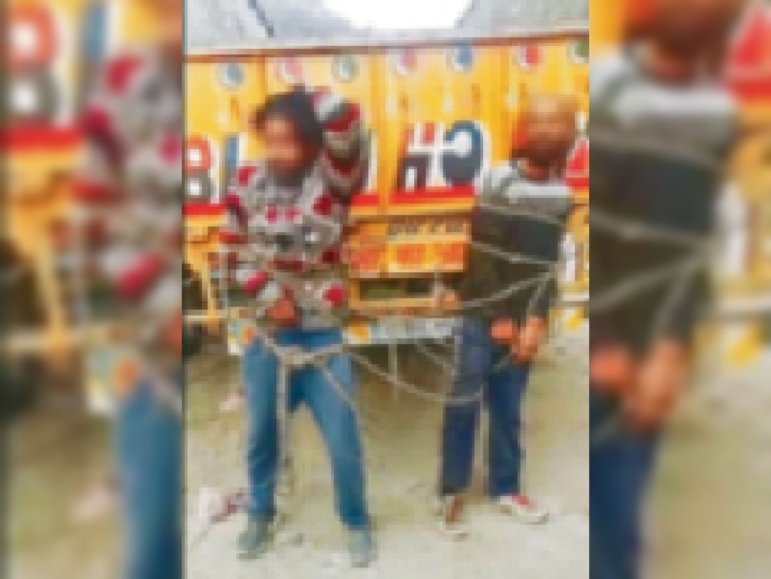 Two youths were tied and beaten on suspicion of diesel and battery ...