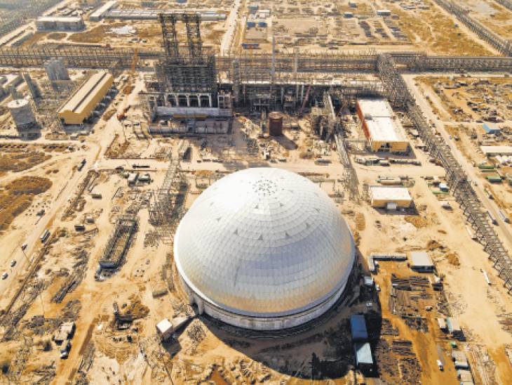 Rajasthan Refinery's 125 dia. Petcoke Dome, the largest of the country ...